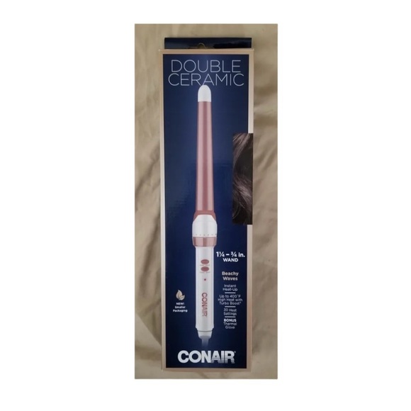 Conair | Accessories | Conair Double Ceramic Beachy Waves 14 34 Wand Curling Iron New | Poshmark